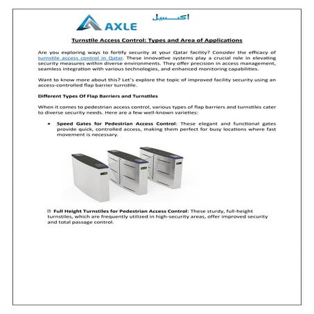 Fortify Facility Security | Turnstile Access Control in Qatar Unveiled ...