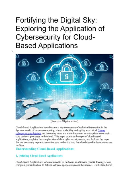 Understanding Cloud Network Security Protecting Your Data in the Cloud | PDF