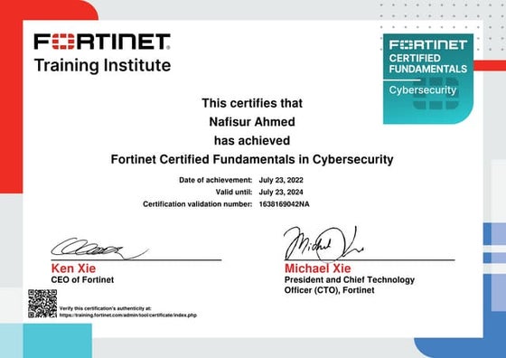Certified in Cybersecurity from International Information System ...