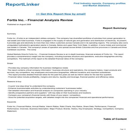 Fortis Inc. - Financial Analysis Review | PDF | Business Accounting ...