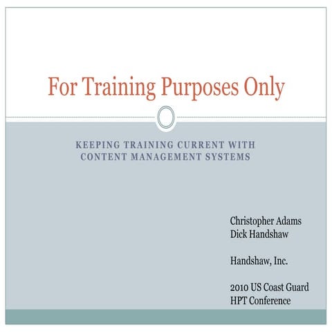 For training purposes only | PPTX