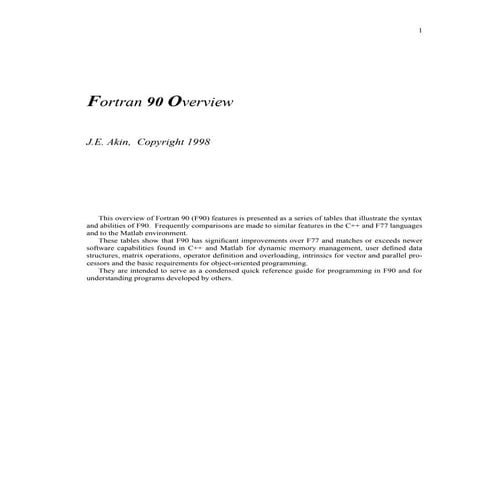 Fortran 90 Overview Pdf Programming Languages Computing 6898