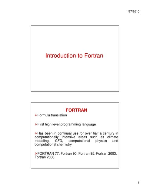 Fortran introduction | PDF Fortran introduction | PDF