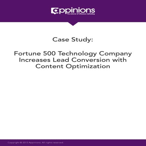 Case Study: Fortune 500 Tech Company Increases Sales with Content ...