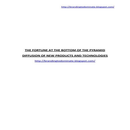 Fortune at the bottom of pyramid | PDF