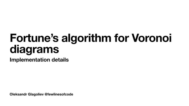 Fortunes Algorithm For Voronoi Diagrams Ppt 9479