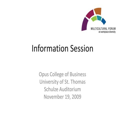 Multicultural Forum Information Session | PPT