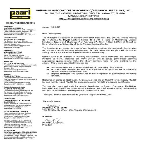 Invitation letter to RDA training in Cebu | PDF