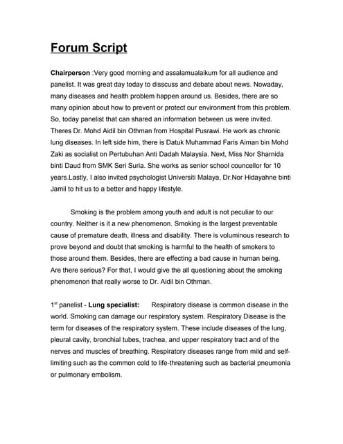 Example script for moderator | PPTX