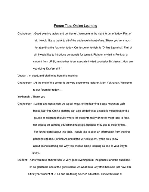 Example script for moderator | PPT