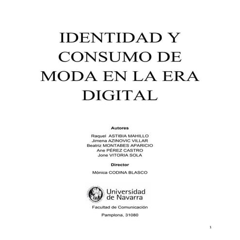 Identidad y consumo de moda en la era digital | PDF