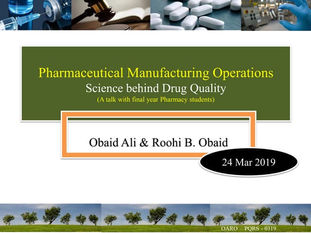 Pharmaceutical Industry Departments roles and responsibilities manasa ...