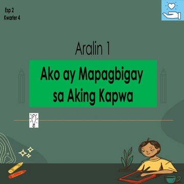 AKO ay mapagbigay sa aking kapwa presentation esp | PPTX