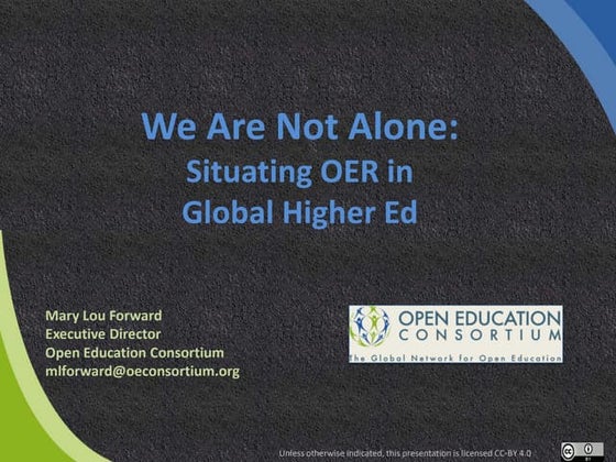 Infographic: Awareness of OER and OEP in HE institutions Scotland | PDF