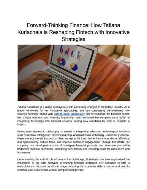 Tatiana Kuriachaia Singapore, Fintech