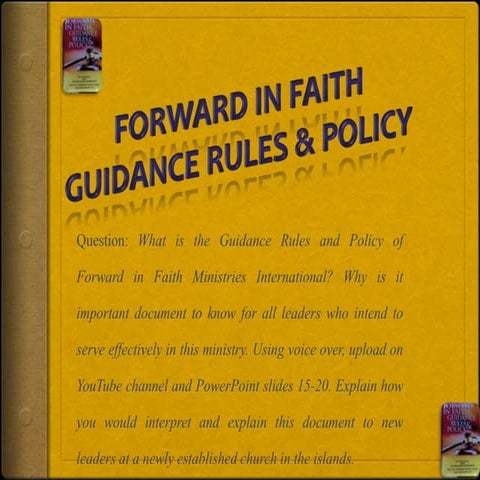 Forward in faith guidance rules and policy, by Cynthia Mahwendepi | PPTX