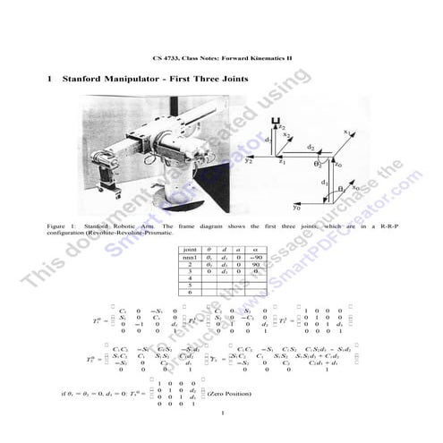 Forward kinematics robotics m tech. | DOC