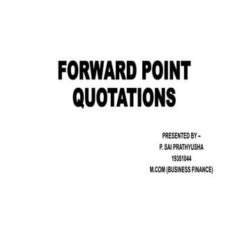 Forward point quotations by P. Sai Prathyusha( Pondicherry University ...