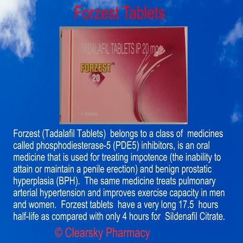 Forzest (Generic Tadalafil Tablets) | ODP