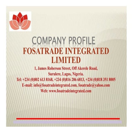 Fosatrade integrated ltd company profile | PPT