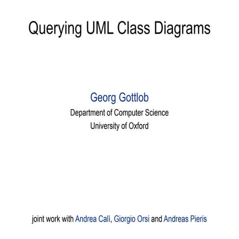 Querying UML Class Diagrams - FoSSaCS 2012 | PDF