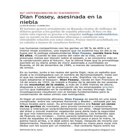 Proyecto dian fossey | PPT