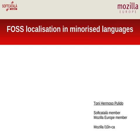 FOSS localisation in minorised languages | ODP
