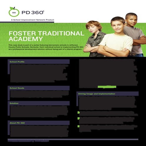 Foster Traditional Academy, KY - PD 360 Case Study | PDF