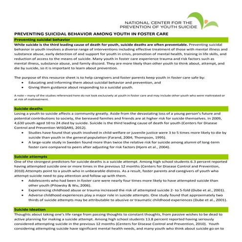 Foster care youth resource sheet may 2012 | PDF
