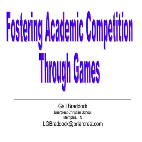 Fostering Academic Competition­ Ecs | PPT