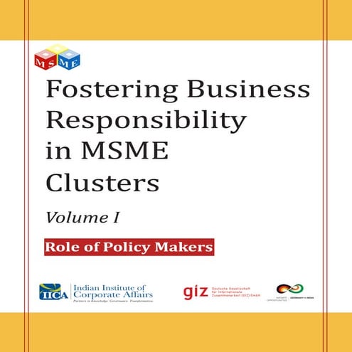 Fostering Business Responsibility in MSME Clusters Volume 1 - FMC | PDF | Small and Medium-sized ...