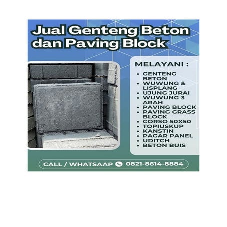 Solusi Jalan Indah dan Rapi dengan Paving Block Terbaik | DOCX