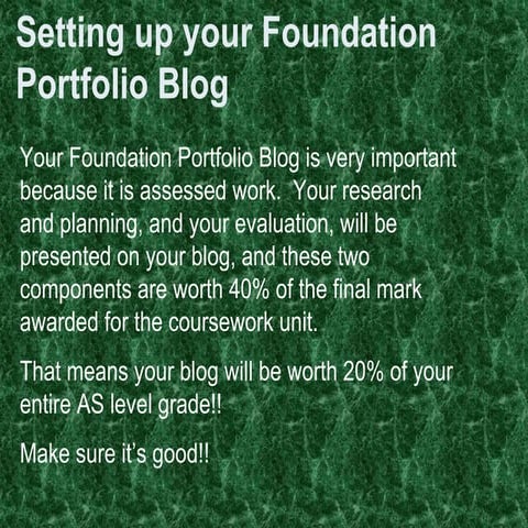 Foundation Portfolio Blog | PDF | College Planning | College Education