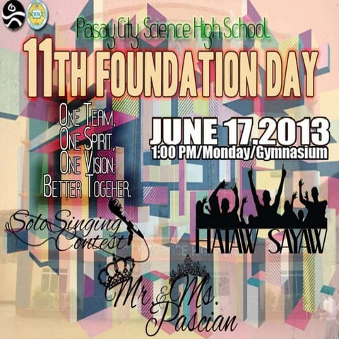 Pasay City Science High School Foundation day 2013 | PPTX