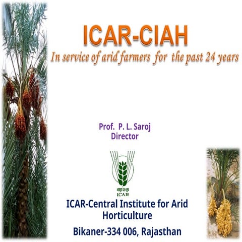 Foundation Day Presentation of ICAR-CIAH | PPT