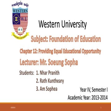 Foundation of education 12 | PPTX
