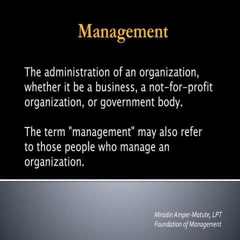 Foundation of management Chapter 1 | PPTX