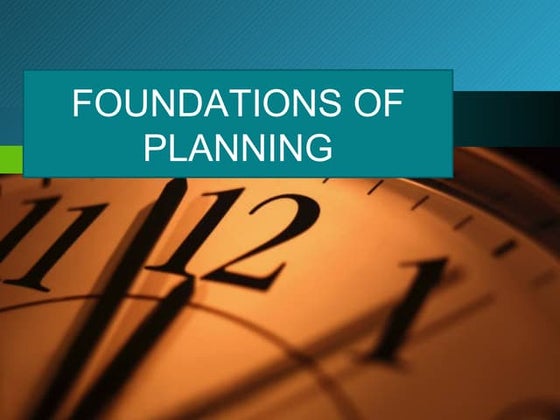 BASIC IDEAS AND CONCEPTS OF PLANNING | PPT