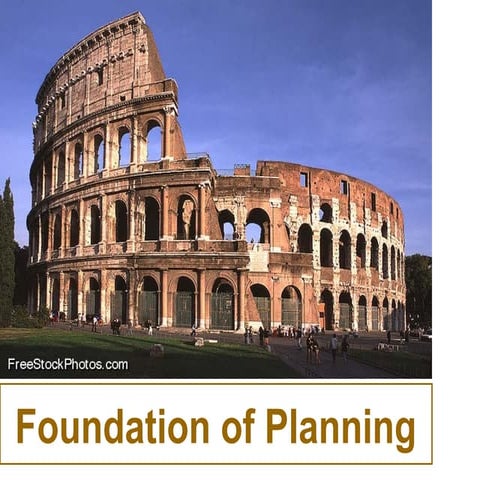 Foundation of planning | PPT