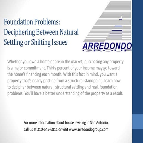 Foundation Problems: Natural Settling or Shifting Issues | PPT