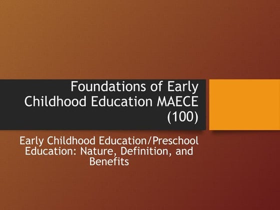 Early Childhood Care and Development (ECCD) | PPTX
