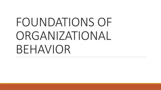 Understanding Organizational Behavior: Key to a Thriving Workplace | PDF