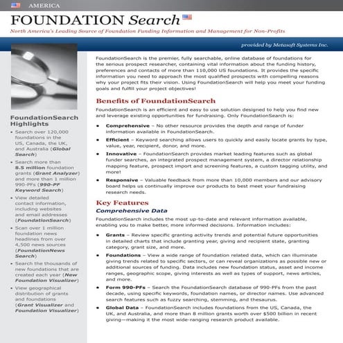 Review the Features and Benefits of FoundationSearch by Metasoft ...