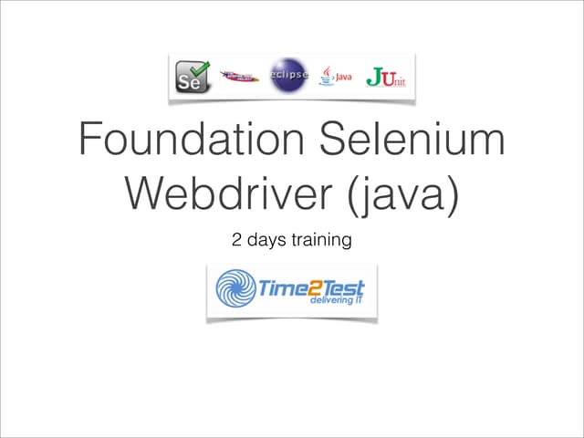 Foundation selenium java | PDF Foundation selenium java | PDF