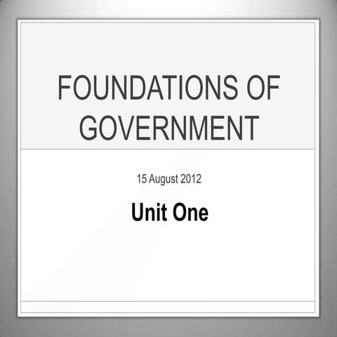 Foundations of Government | PPTX