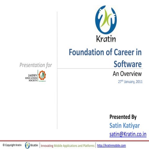Foundations of career in software : An overview | PPT