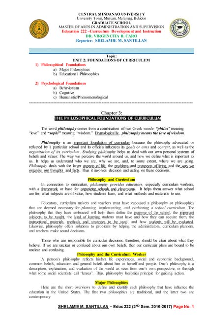 PHILOSOPHICAL FOUNDATIONS OF CURRICULUM | PPTX | Primary Education ...