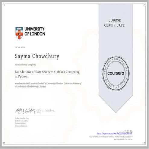 Foundations Of Data Science K Means Clustering In Python Sayma Chowdhury Pdf