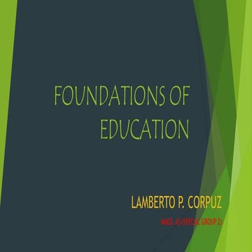 Foundations of education | PPT