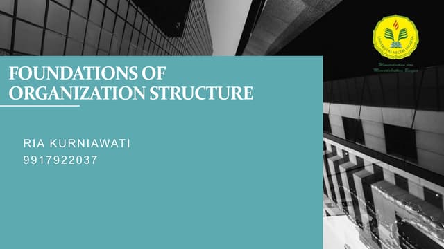 Foundations of organization structure | PPTX